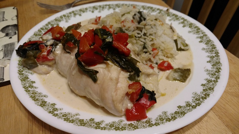 Recipe Info Stuffed Chicken Breast with Creamy Mushroom Sauce and White ...
